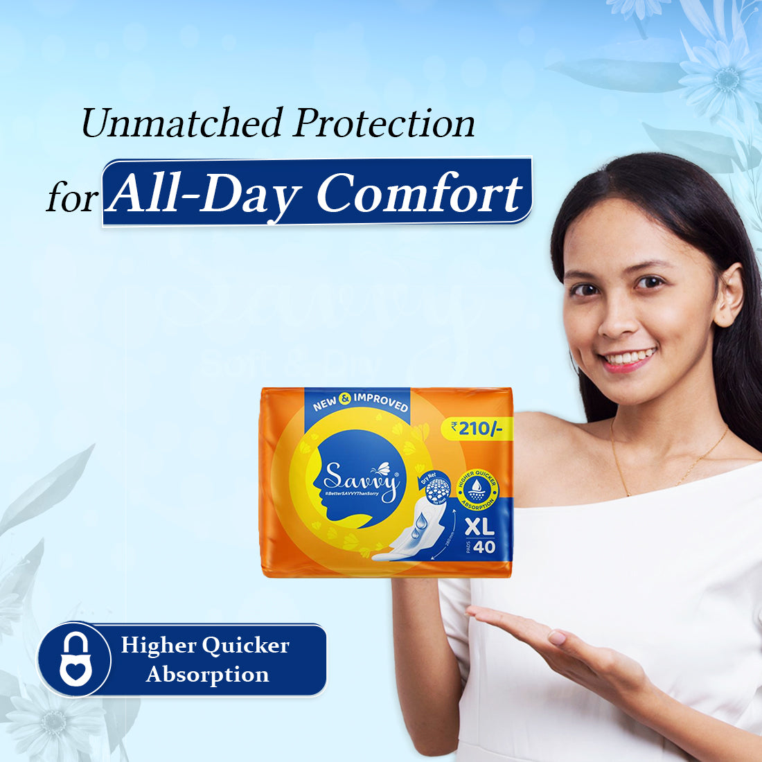Savvy Maxi XL (40 Pads per packet)-3 Pkts – Smart Hygeia